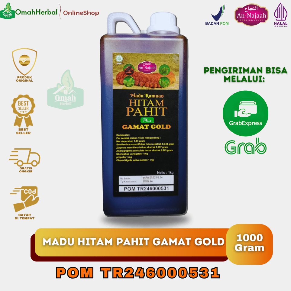 Jual Madu Hitam Pahit Gamat Gold Plus Daun Bidara Daun Insulin Propolis ...