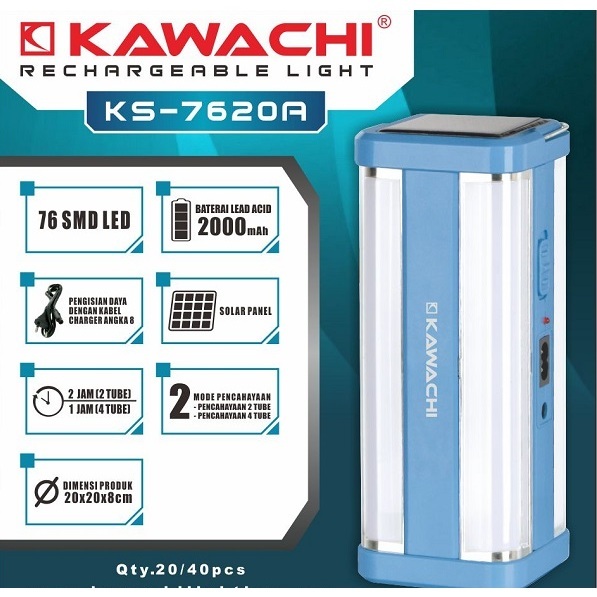 Jual Lampu Led Emergency Kawachi 76SMD LED 2.000mAH Solar Panel KS ...