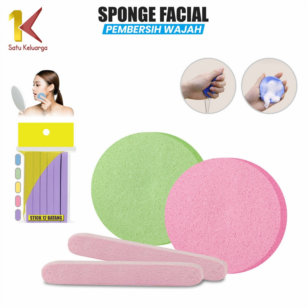 Jual Satu Keluarga Spon Cuci Muka Sponge Stick 12 Batang K170 Spon ...