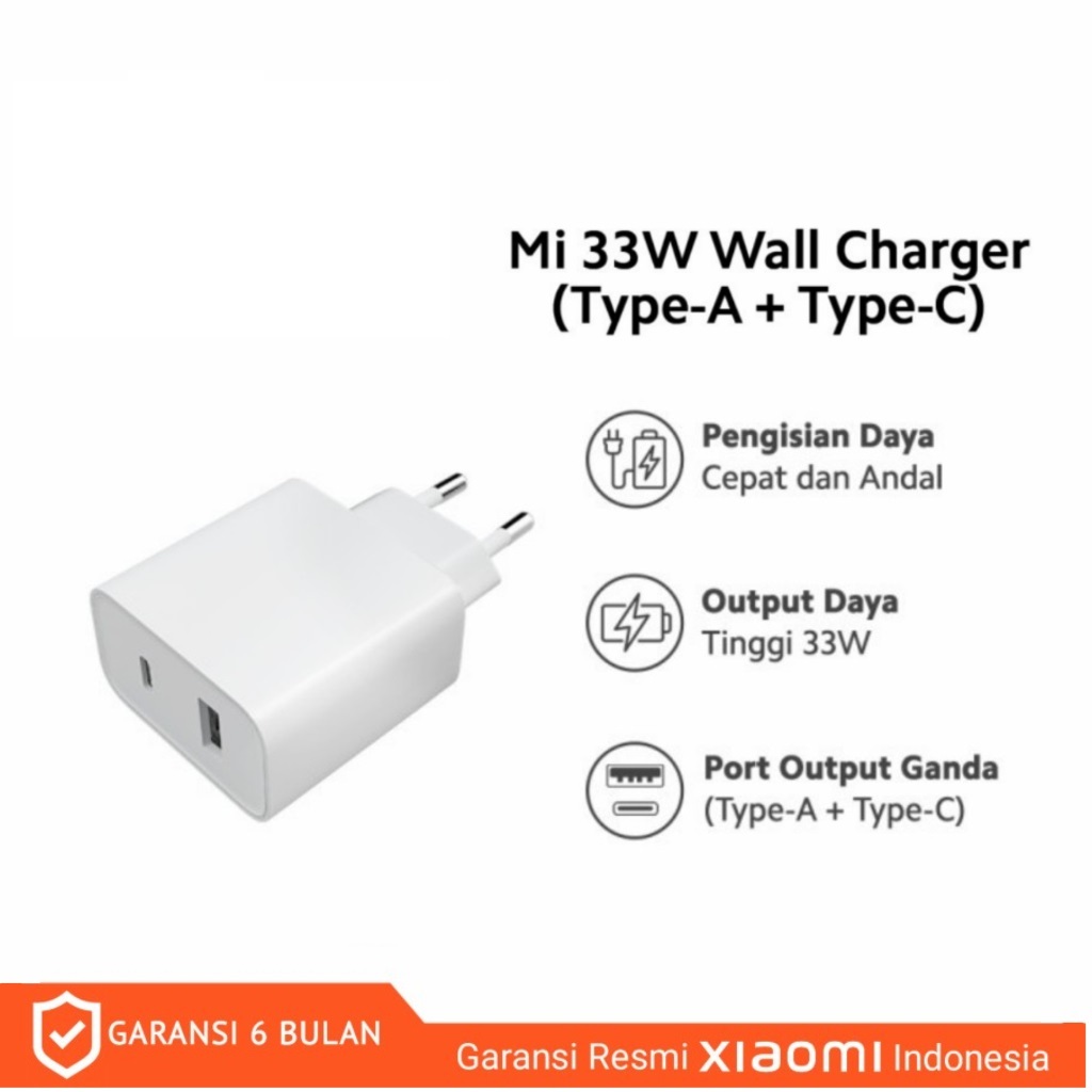 Jual Xiaomi Mi 33W Wall Charger (Type-A + Type-C) kepala charger ...