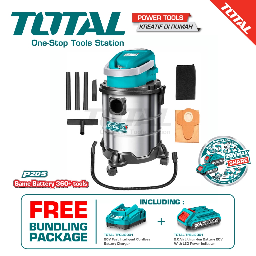 Jual Total Tools - Lithium-Ion Vacuum Cleaner/Wet & Dry Vacuum Cleaner ...