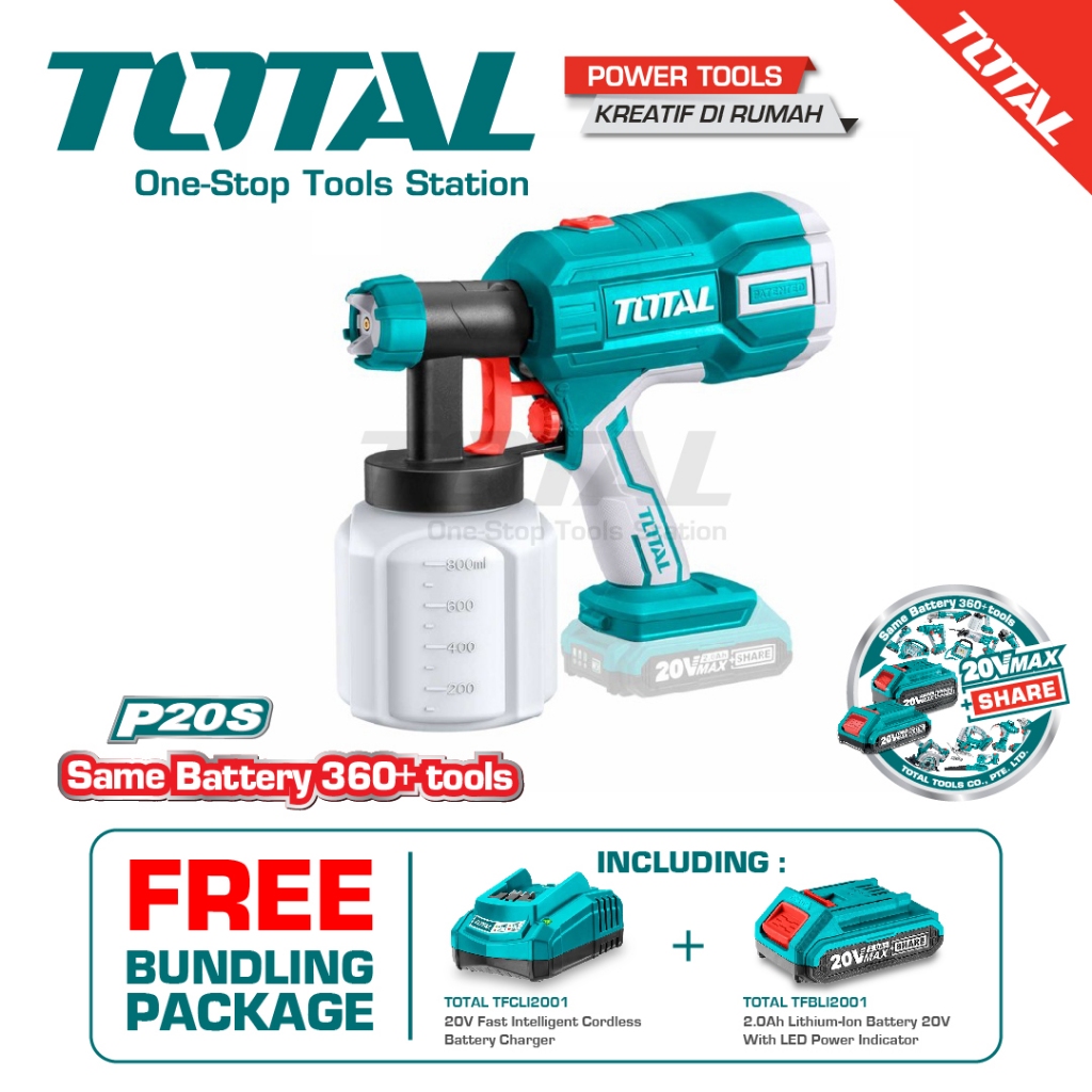 Jual Total Tools - Cordless Spray Gun / Spray Gun 20v Tsgli2001 ...