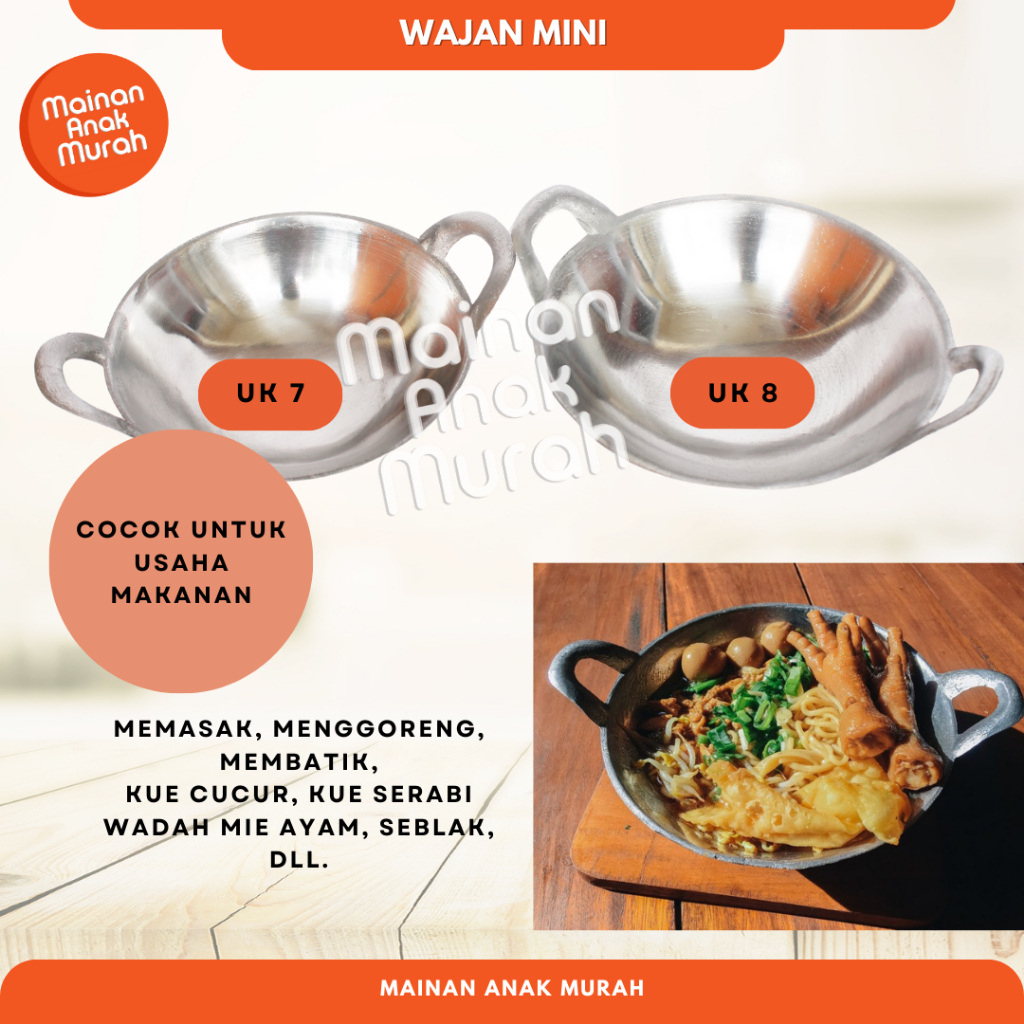 Jual Wajan Mini Kuali Penggorengan Aluminium Ukuran 7 8 Poles Anti ...