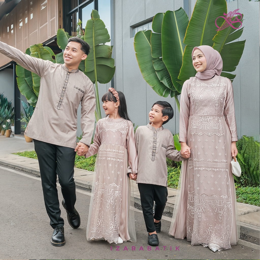 Jual IZARABATIK - Family Set Dress Tifana Latte Raya Collection Baju ...