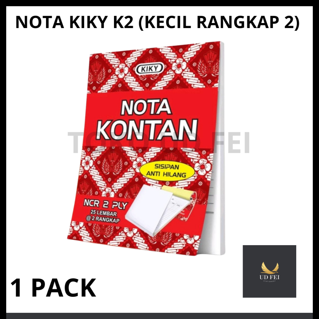 Jual (1 PACK= 10 PCS -COVER RANDOM) Nota Kiki/ Nota 2 Ply/ Nota Rangkap 2/ Kiky Nota 2 Ply/ Nota ...
