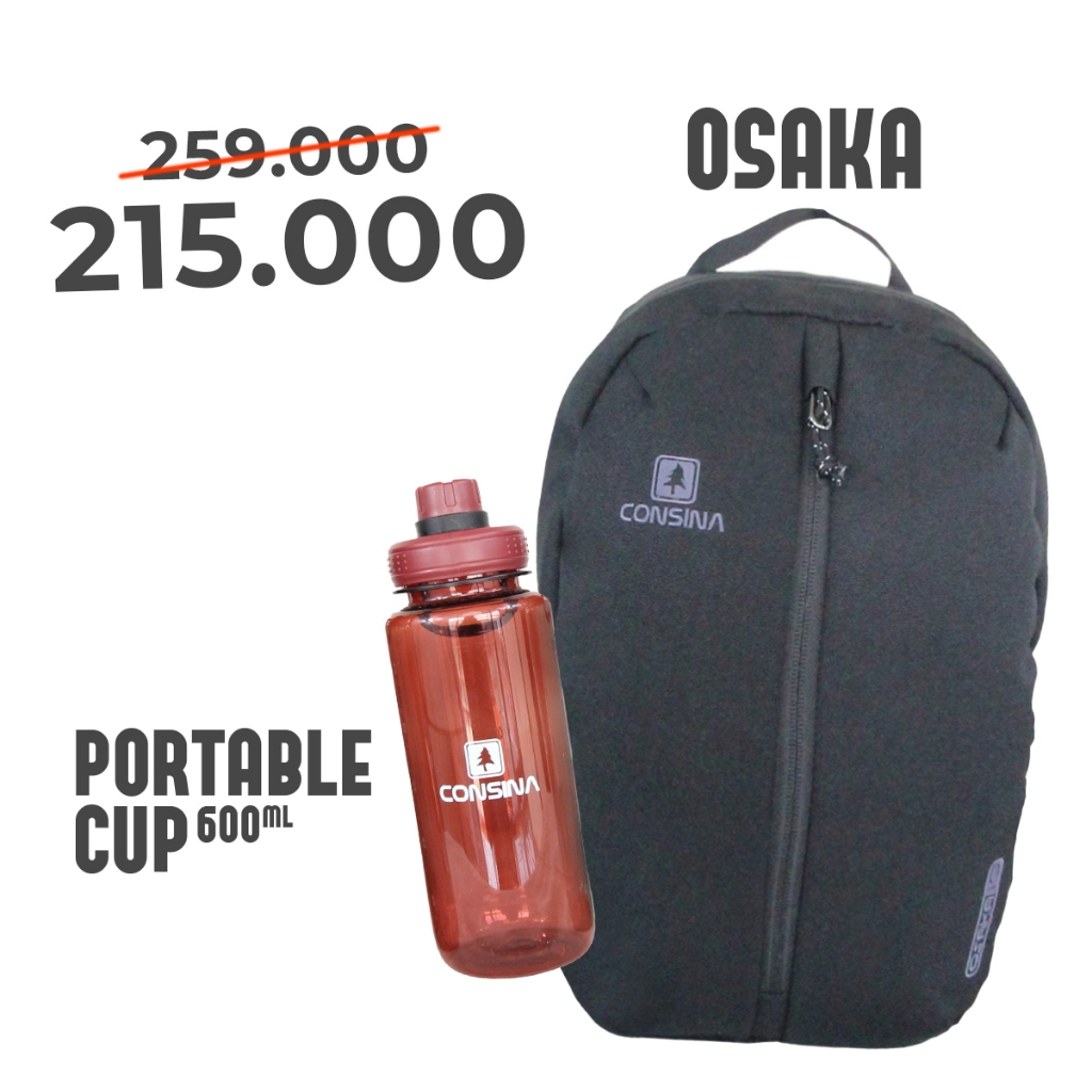 Jual Consina Paket Bundling Osaka dan Portable Cup 600 ml | Shopee ...