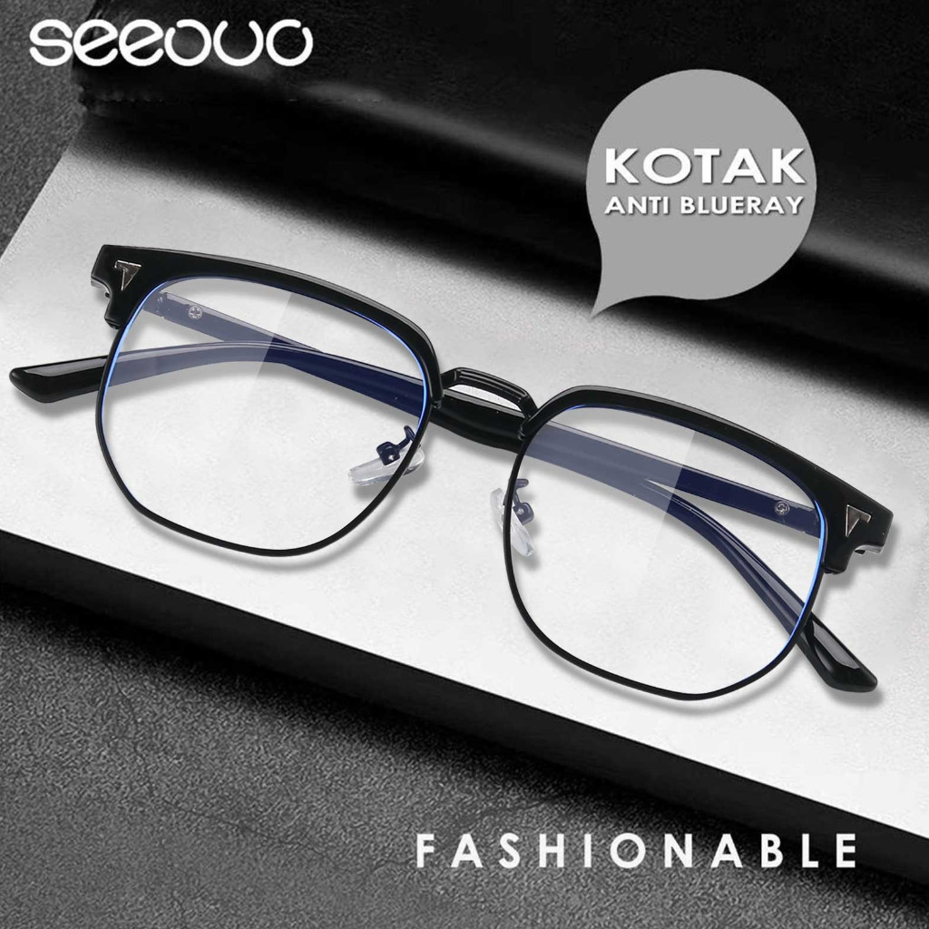 Jual Seeouo Kacamata Antiradiasi Blueray Model Kotak Bahan Metal+TR Ringan Fashionable Style ...