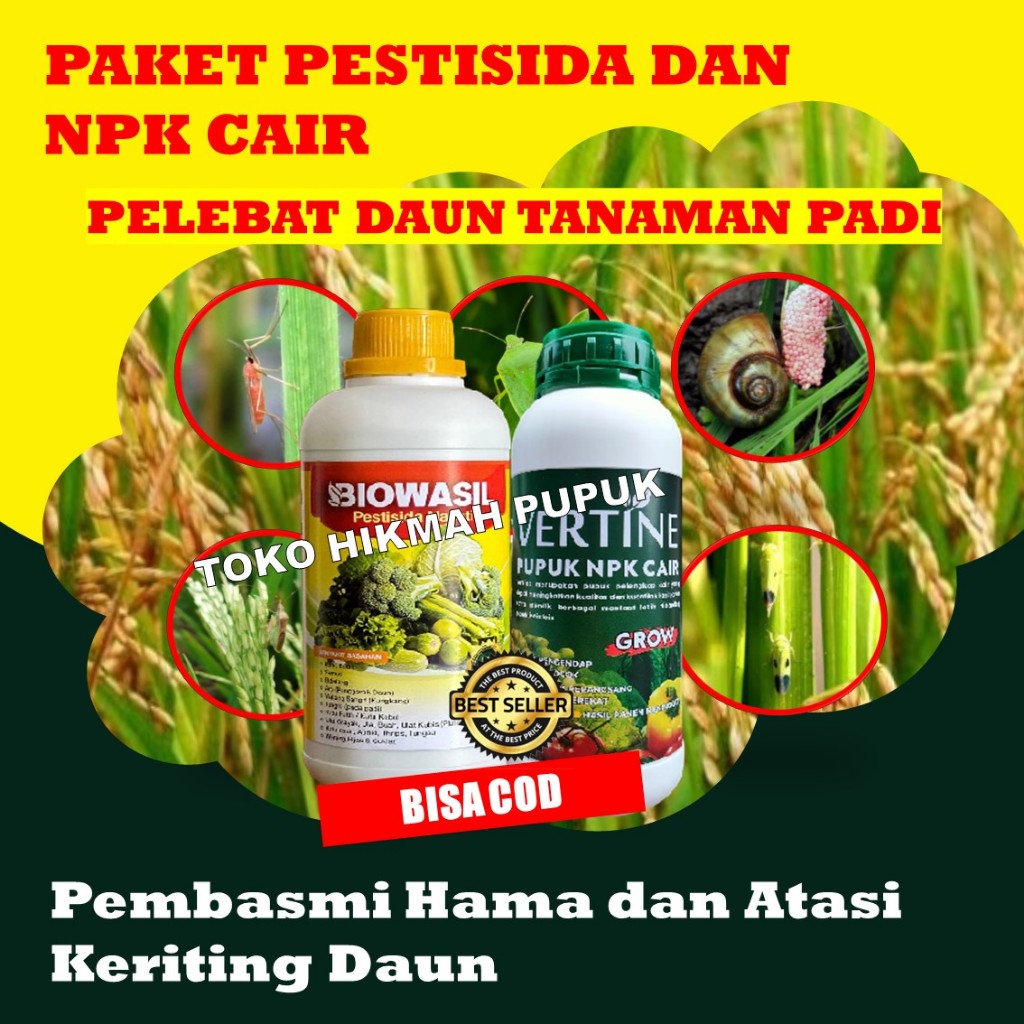 Jual PAKET PELEBAT TANAMAN PADI BIOWASIL & VERTINE NPK ISI 500 ML ATASI HAMA WALANG SANGIT DAN ...