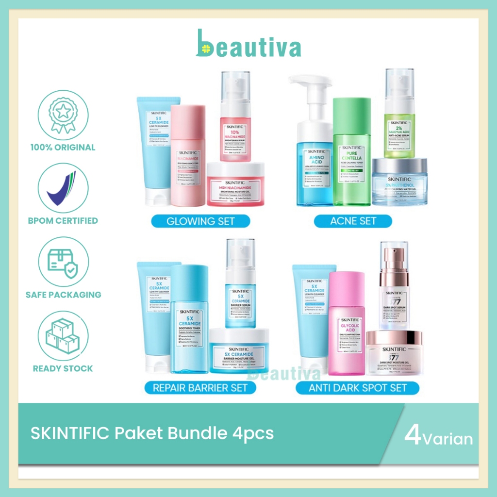 Jual SKINTIFIC Paket Skincare Bundle 4pcs | Shopee Indonesia