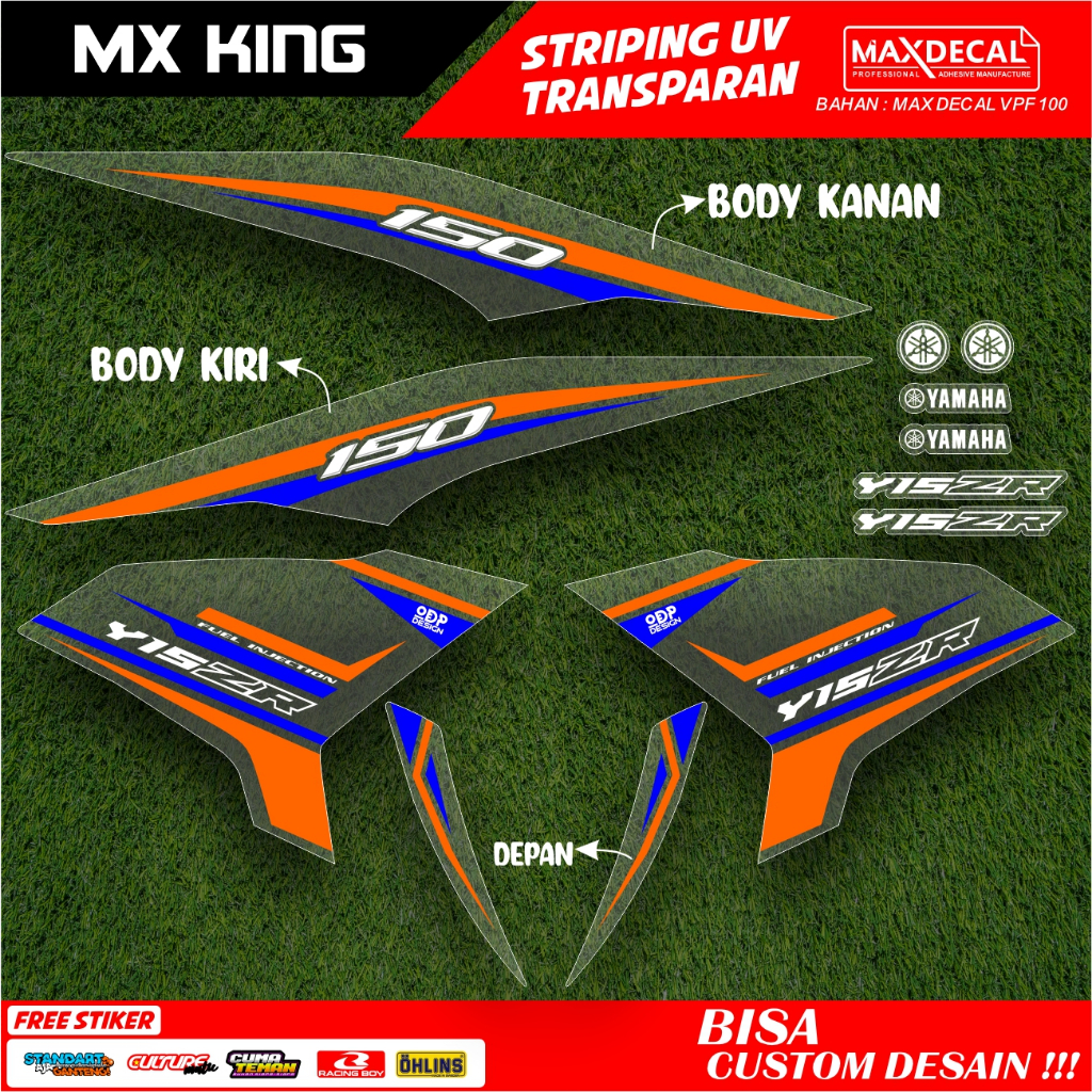 Jual STIKER STRIPING TRANSPARAN YAMAHA MX KING FACELIFT LIS STICKER UV ...
