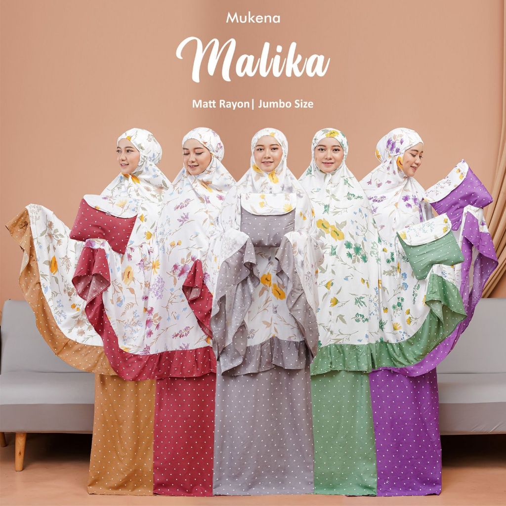 Jual mukena bali motif bunga malika bahan rayon dingin lembut premium ...