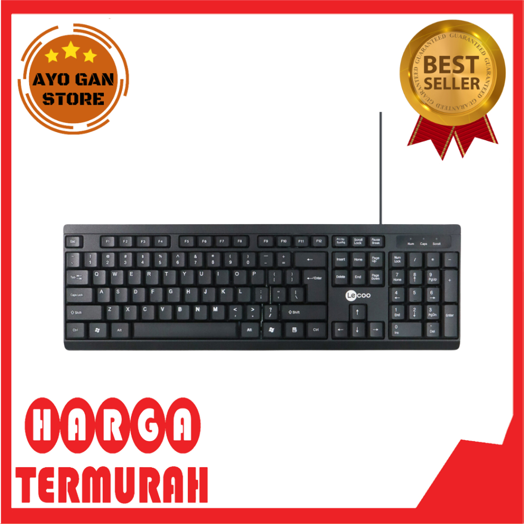 Jual Lenovo Lecoo Keyboard Wired - KB101 - Black | Shopee Indonesia