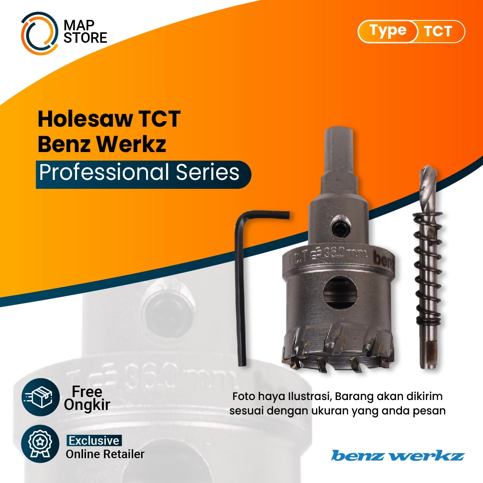 Jual Mata Bor Holesaw TCT 55mm / Mata Bor Plong Metal Besi By Benz ...