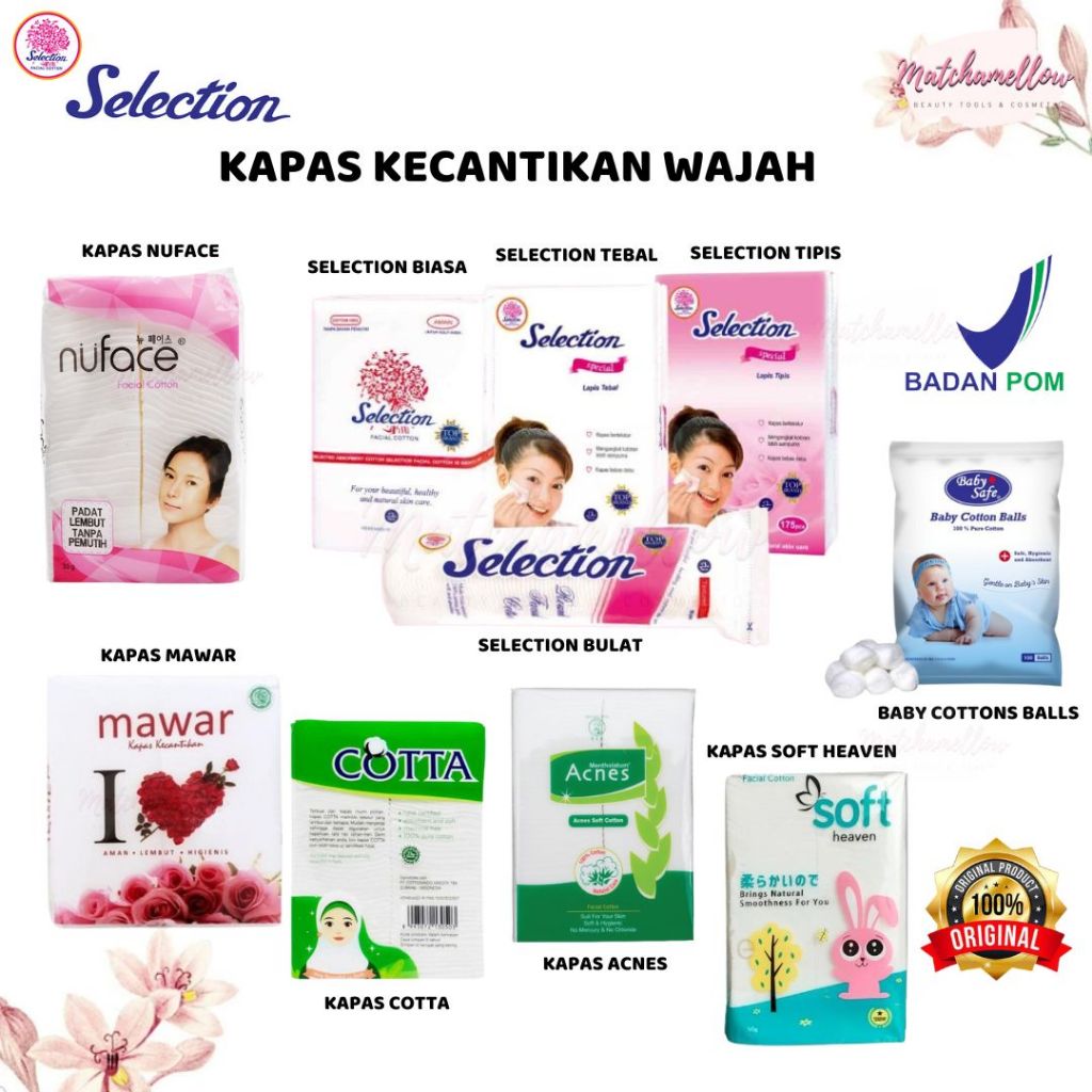 Jual ️MATCHA ️ KAPAS SELECTION FACIAL KAPAS ACNES / WELLNESS / SOFT ...