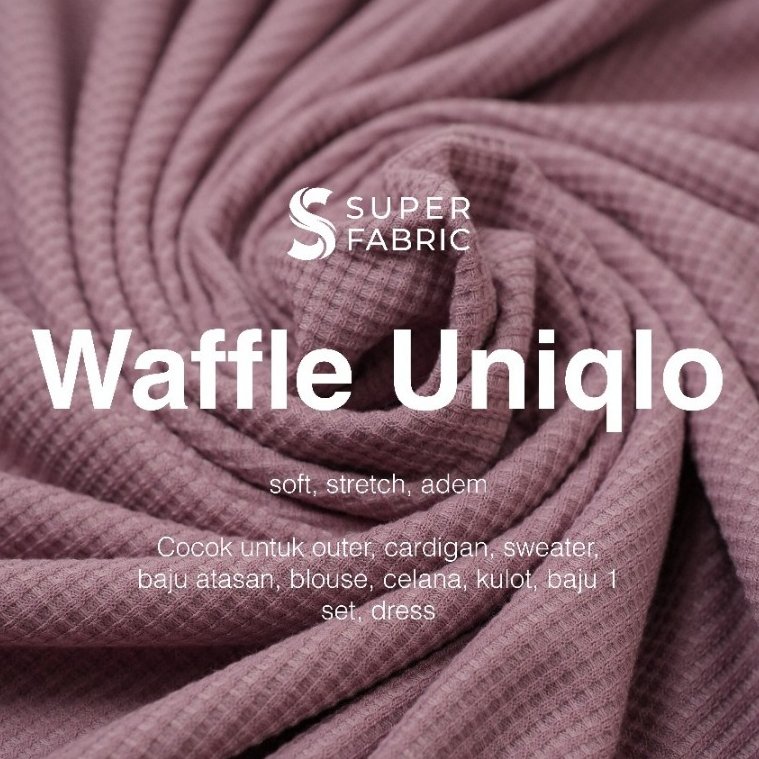 Jual 0,5 kg Bahan Kain Knitting Waffle Uniqlo Premium Spandex | Shopee ...