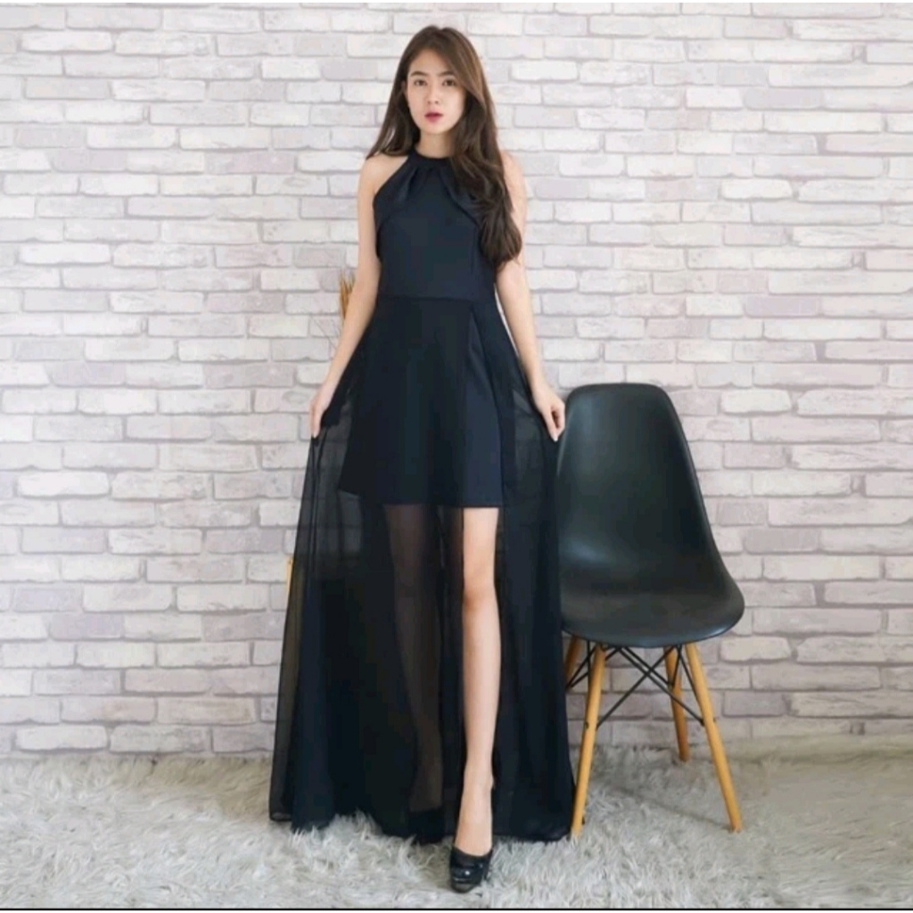 Jual Dress pesta / dress scuba korean style fashion wanita | Shopee ...