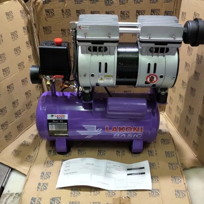 Jual Mesin Compressor Listrik LAKONI BASIC 9S 0.75HP | Tanpa Oli ...