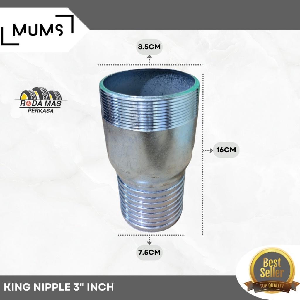 Jual King Nipple 3 Inch Nepel Selang Galvanis Sambungan Pipa Npt 3 ...