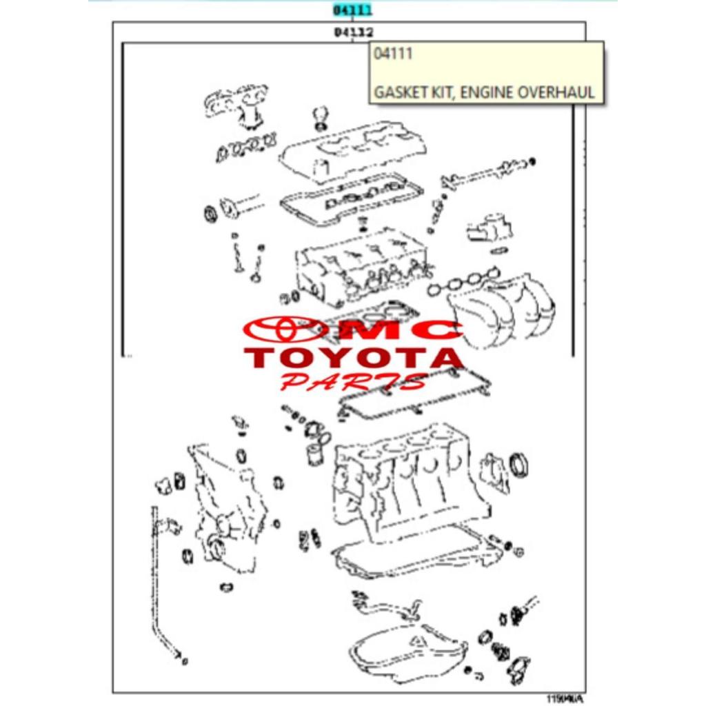 Jual Paking Packing Set (Gasket Kit, Engine Overhaul)Toyota Innova ...