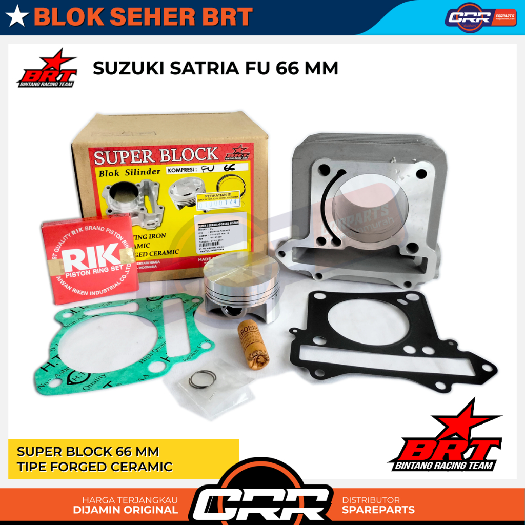 Jual Blok Seher Piston BRT Forged Ceramic/Casting Double Cooler Suzuki Satria FU Ukuran 66 MM ...