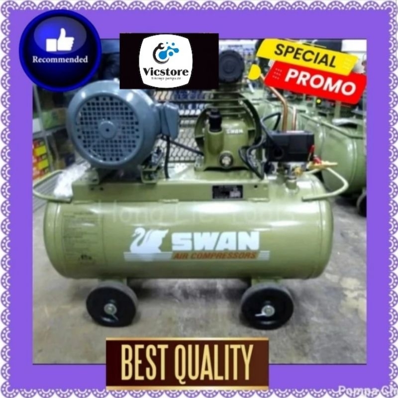 Jual Kompresor angin Swan 1/4 HP pk air compressor automatic dinamo ...