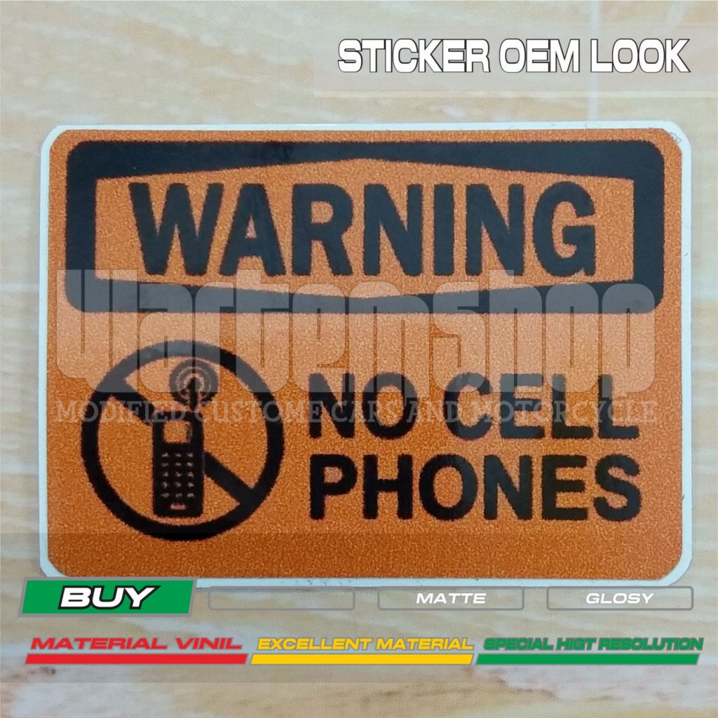 Jual Stiker Warning No Cell Phones ( Warning Sign ) | Shopee Indonesia