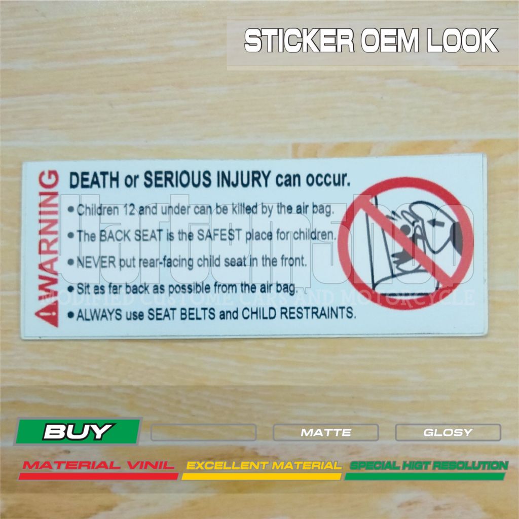 Jual Stiker Warning Death or Serious Injury ( Warning Sign ) | Shopee ...