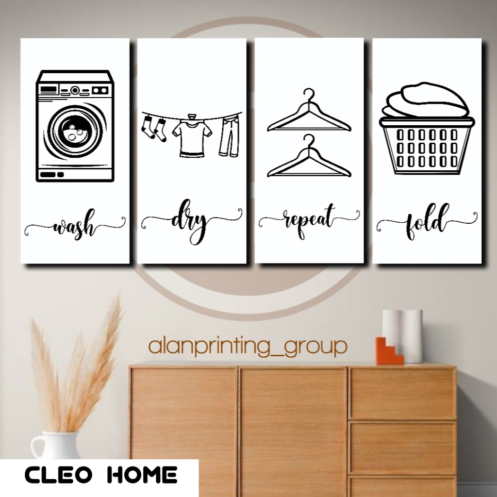 Jual CHD HIASAN DINDING 1 SET 4 LAUNDRY WASH PLUS BINGKAI SDR ads CLEO ...
