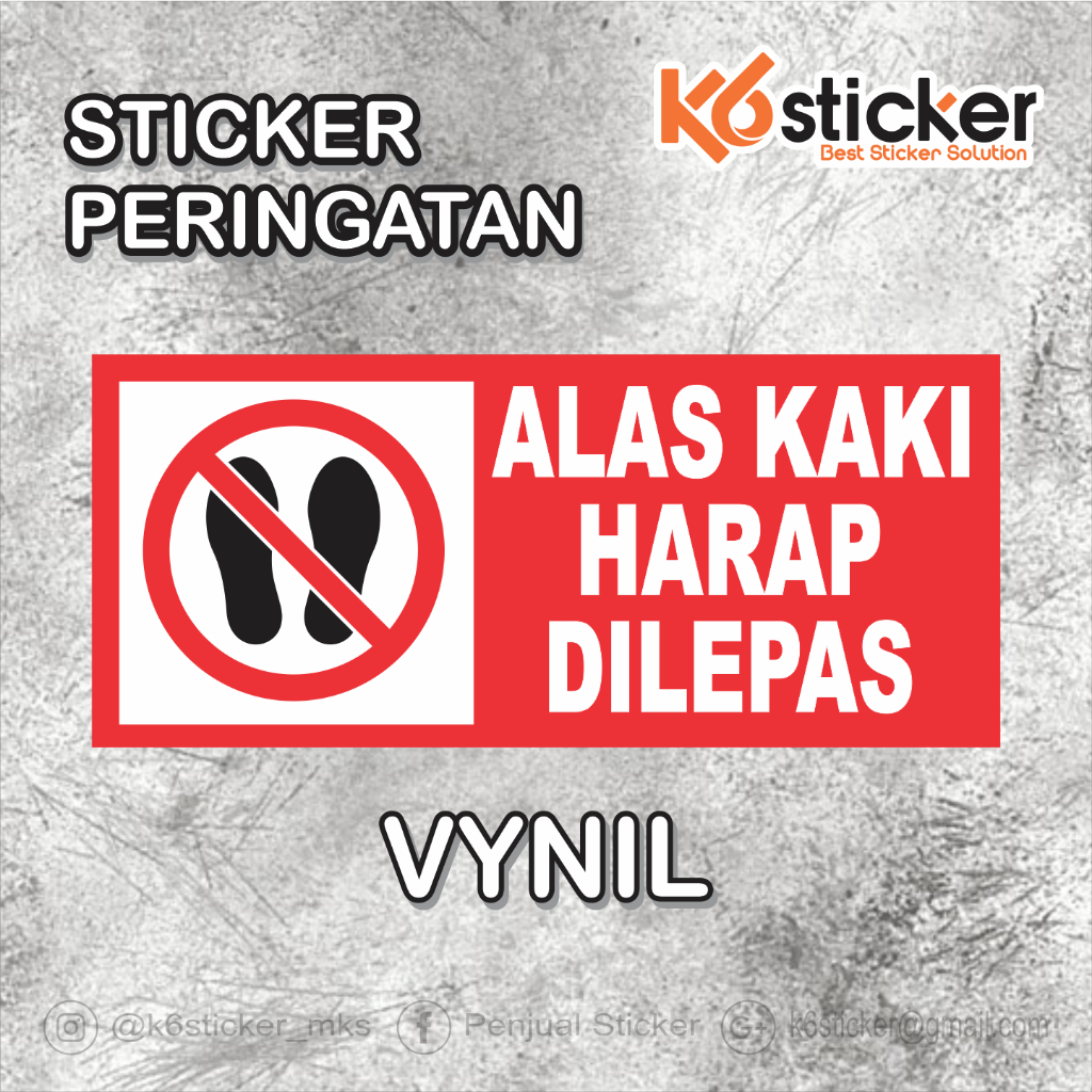 Jual Stiker Alas kaki harap dilepas / Sticker Alas Kaki Harap dilepas ...