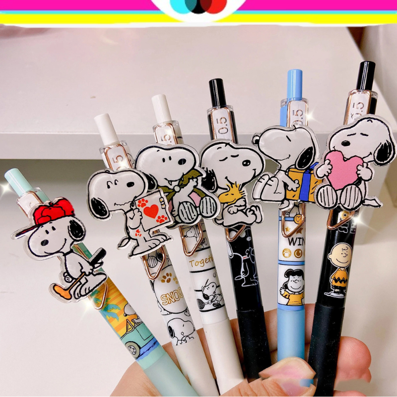 Jual PULPEN PENA TEKAN MEKANIK MIKA SNOOPY GEL 0.5mm WARNA HITAM LUCU ...