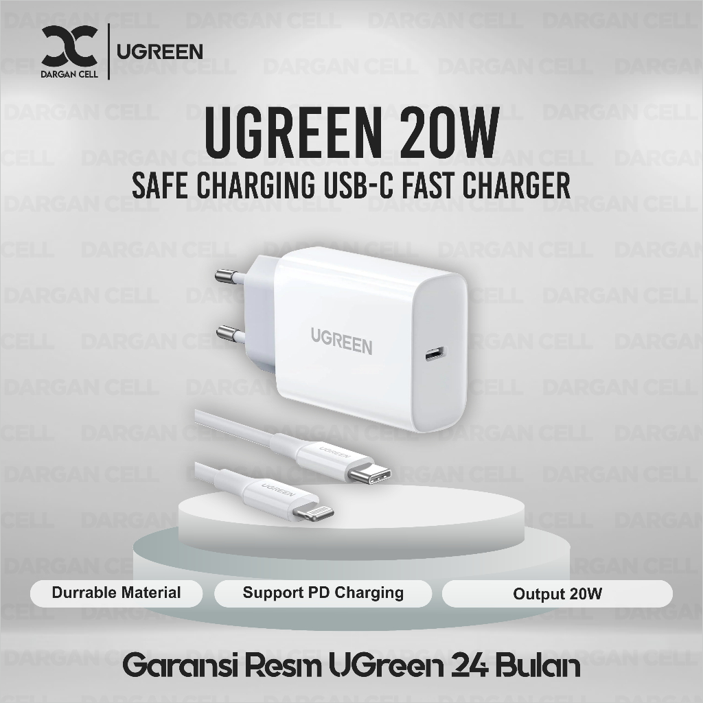 Jual UGREEN CHARGER USB-C TO LIGHTNING FAST CHARGER WITH CABLE 20W ...