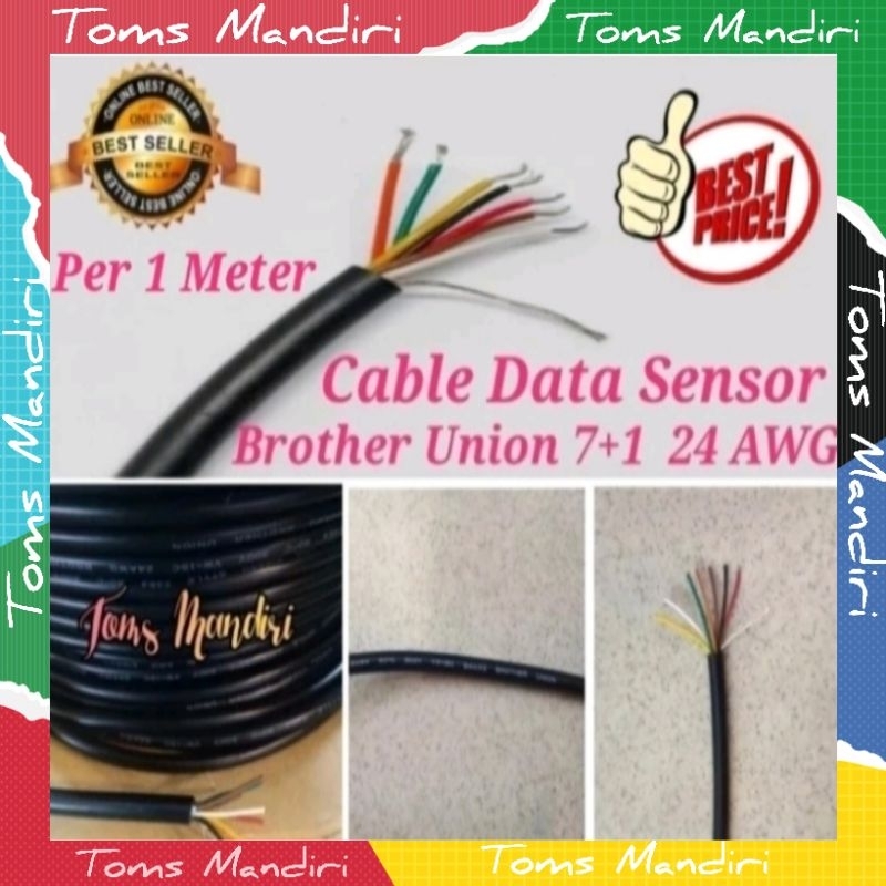 Jual Cable Data Sensor Brother Union isi 7C + 1 Ground 24 AWG Per Meter ...