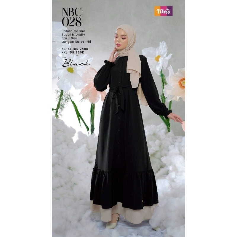 Jual GAMIS PROMO NIBRAS NBC 028 NIBRAS GAMIS HITAM POLOS | Shopee Indonesia