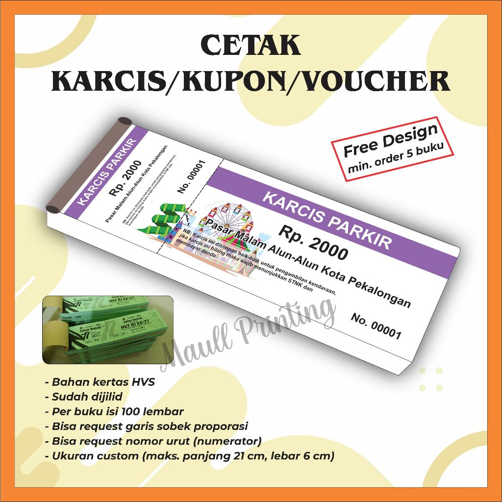 Jual CETAK KUPON UNDIAN / KARCIS PARKIR / KUPON DOORPRIZE | Shopee ...