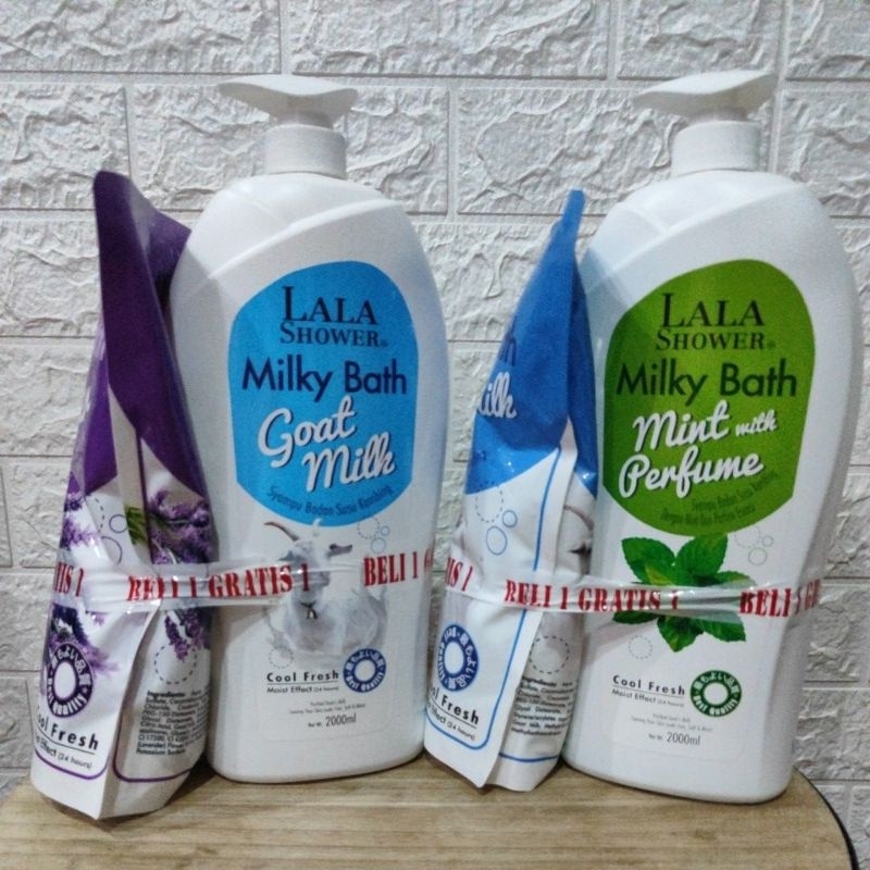 Jual Lala Shower Body Wash Milky Bath 2000 ml, Gratis 800mll (tersedia 3 varian) | Shopee Indonesia