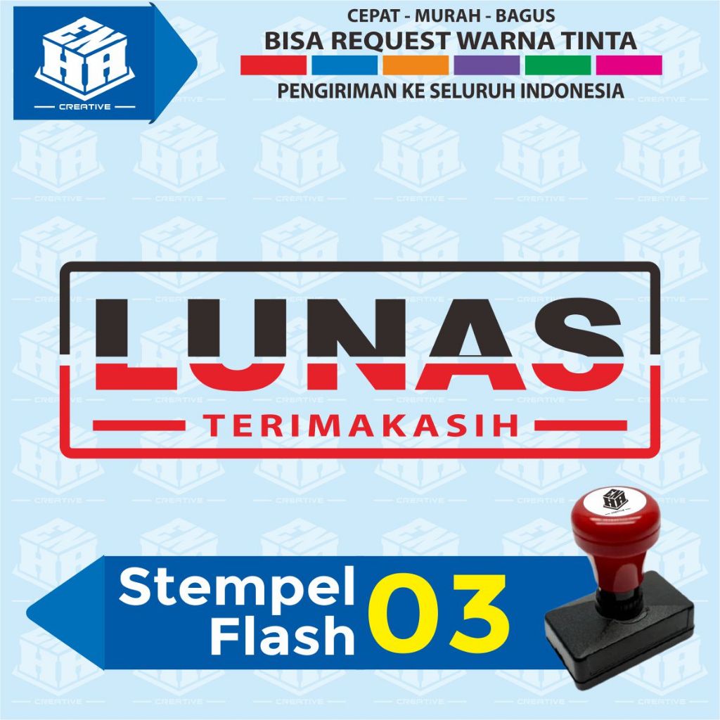 Jual Stempel Lunas / Cap Lunas / stempel lunas persegi / stempel lunas kotak / stempel otomatis ...