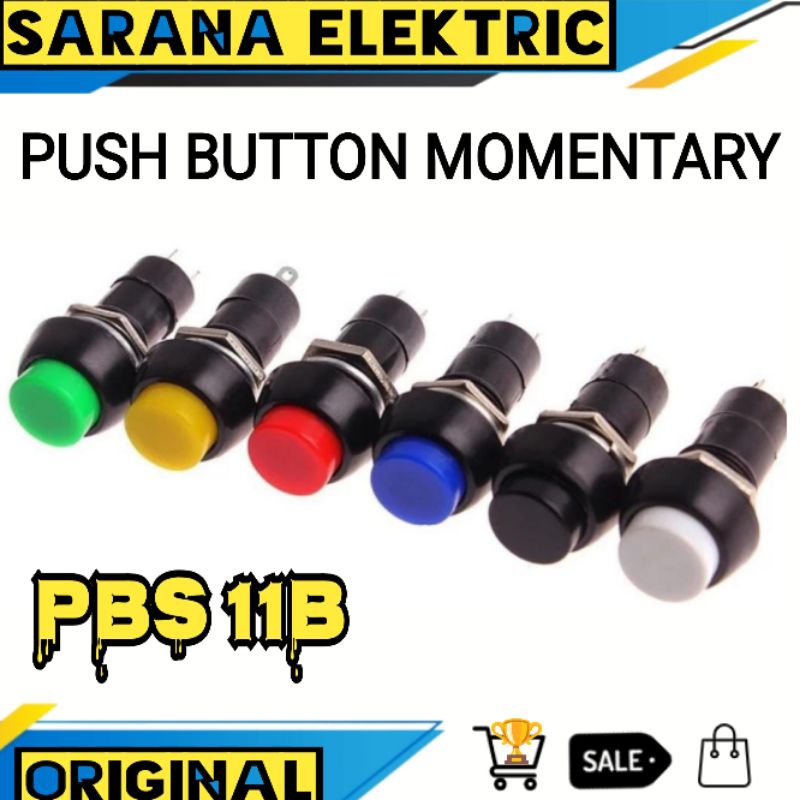 Jual PBS-11B PBS 11B PUSH BUTTON SWITCH TOGGLE SAKLAR ON RESET 12 MM 12MM | Shopee Indonesia