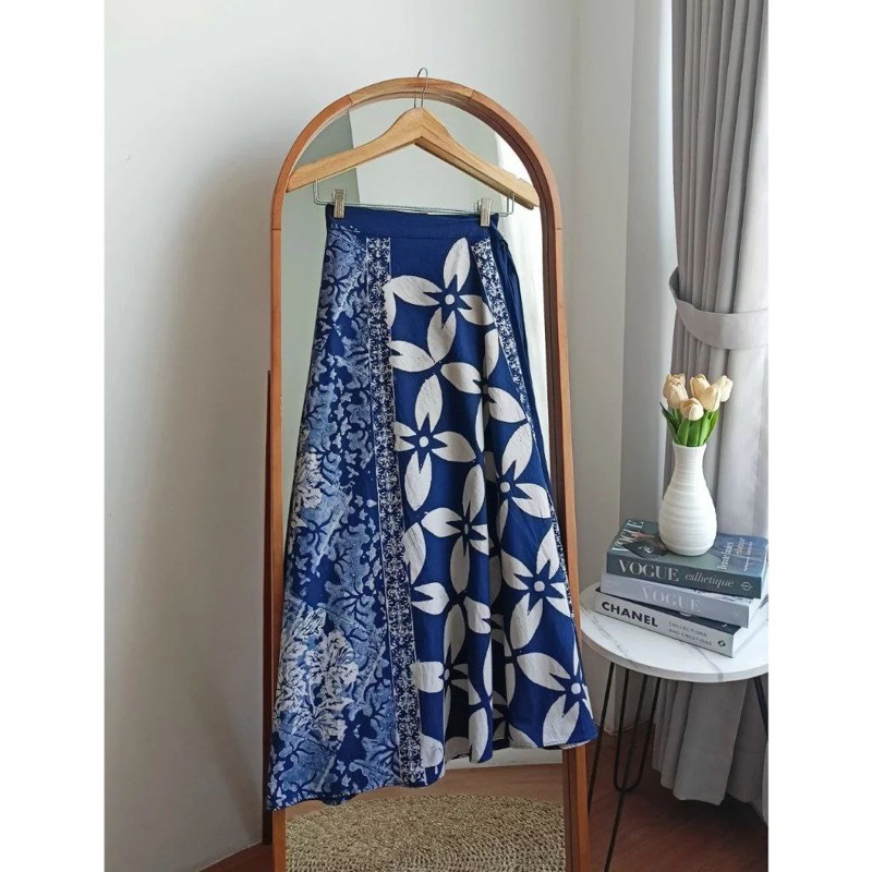 Jual Rok Batik Katun Tebal Model Rok Lilit Payung Motif Indigo Batik ...