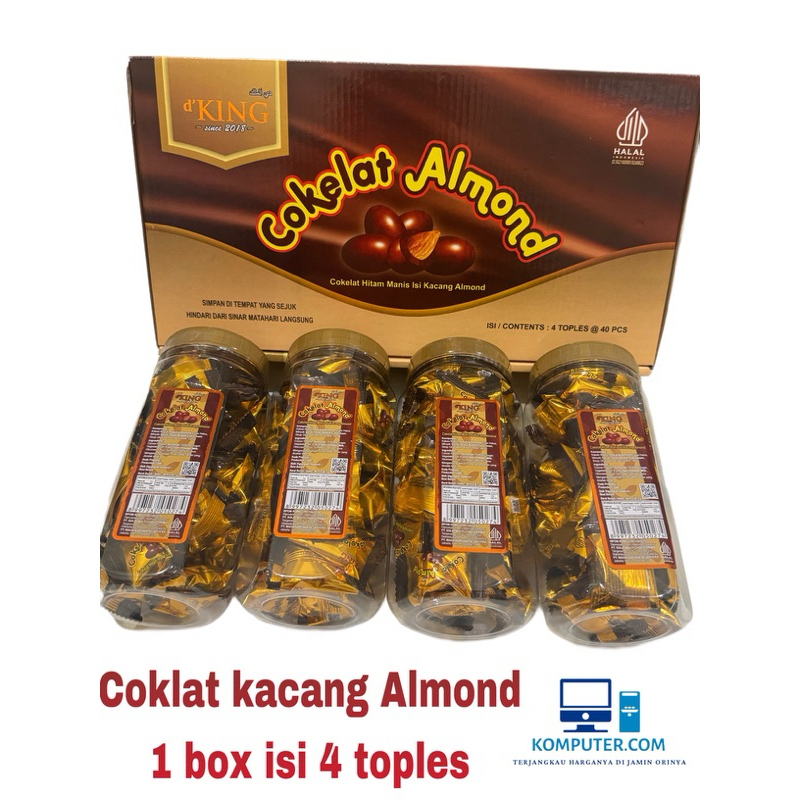 Jual coklat almond - 1 karton coklat almond isi 4 toples d’king ...