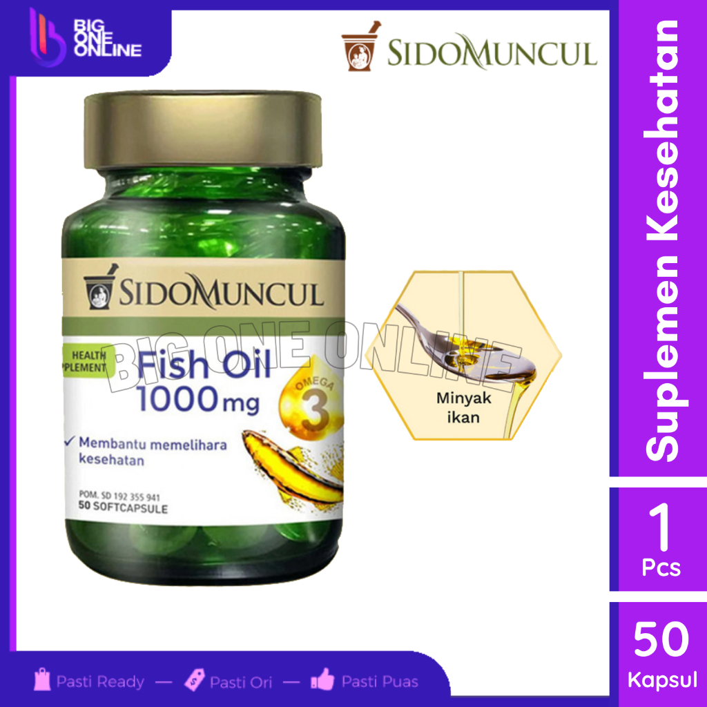 Jual Sido Muncul Natural Fish Oil Soft Capsule 50 Kapsul Minyak Ikan ...