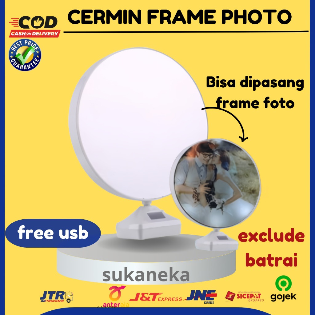 Jual Cermin Makeup Bulat Magic Mirror Dengan Photo Frame Foto Menyala ...