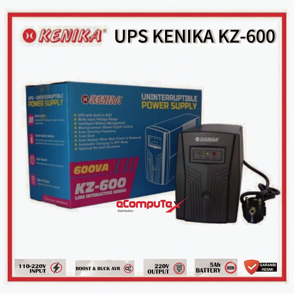 Jual KENIKA UPS KZ-600 POWER SUPPLY KZ600 VA STABILIZER ORIGINAL RESMI | Shopee Indonesia
