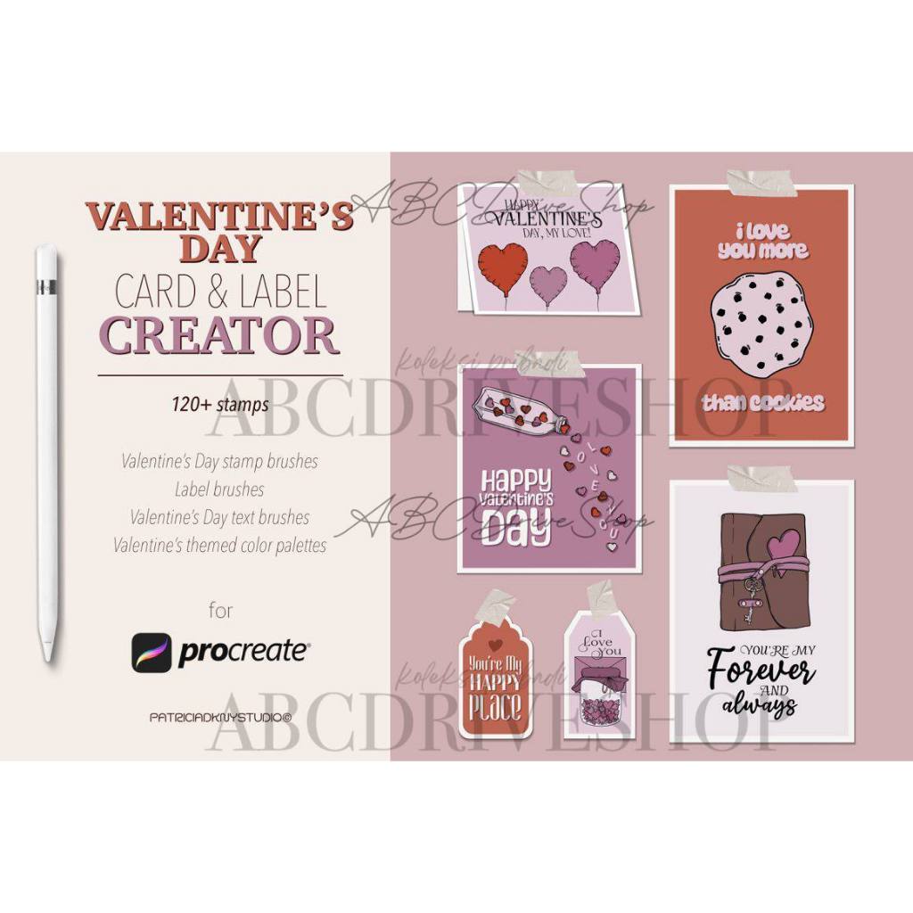 Jual Procreate Brush - Valentine's Day Card & Label Creator | Shopee ...