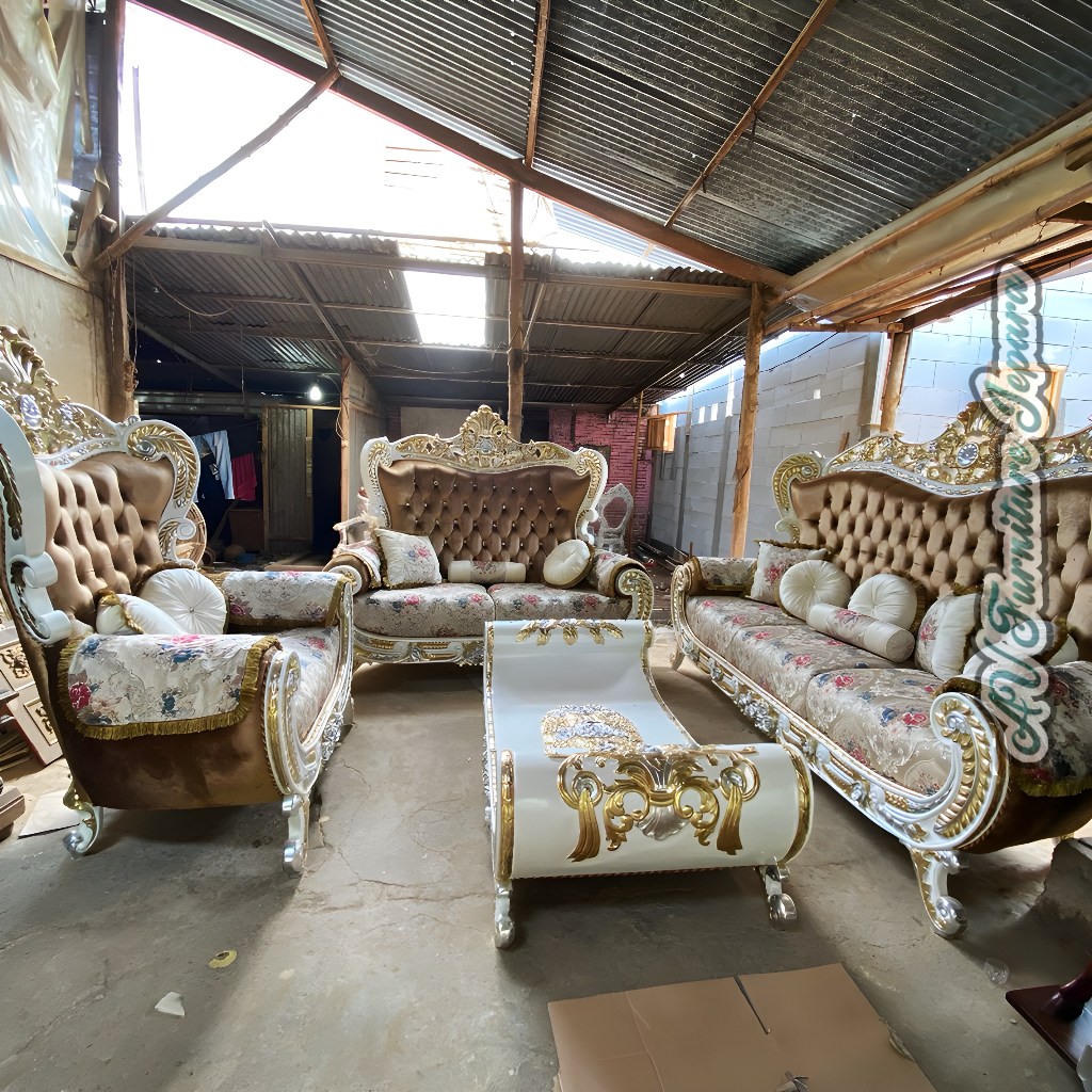 Jual kursi sofa ruang tamu perahu ukir mewah | Shopee Indonesia