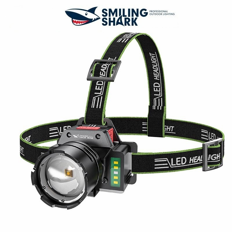 Jual SENTER KEPALA LED SMILING SHARK TD-8028A M60 - ZOOM - CAHAYA SUPER ...