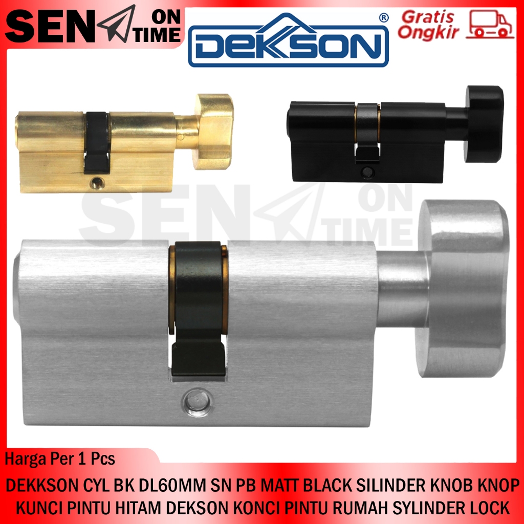 Jual CYLINDER DEKKSON DEKSON CYL BK DL60MM SN PB MATT BLACK SILINDER KNOB KUNCI PINTUA ALUMUNIUM ...