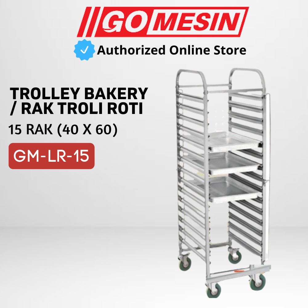 Jual Troli Roti Gomesin GM LR15A Troli Loyang Kue Trolley Loyang 40x60 ...