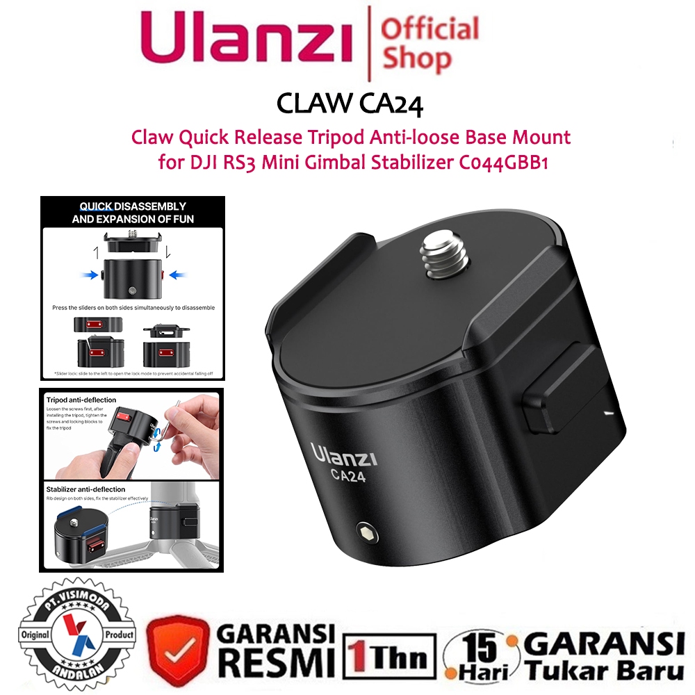 Jual Ulanzi CLAW CA24 Quick Release Base Mount for DJI RS3 Stabilizer ...