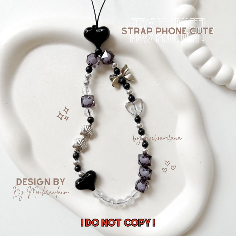 Jual PHONE STRAP MONO SERIES//GANTUNGAN CASE HP HITAM MIX SILVER ...