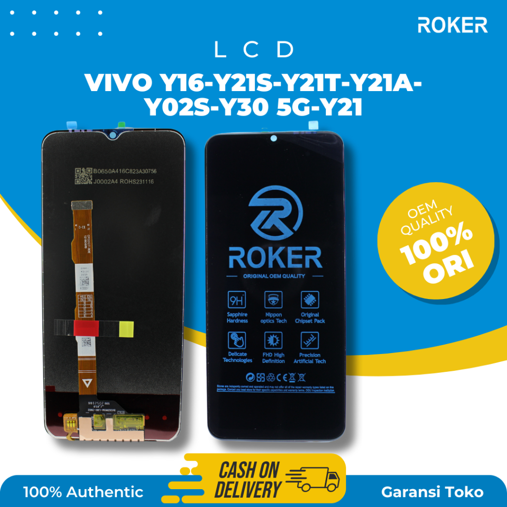 Jual ROKER LCD TOUCHSCREEN VIVO Y16 Y21T V2131 V2135 - Y02S Y15A Y21S ...